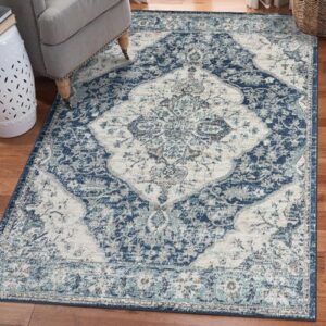 luxe weavers euston collection 8061 blue 6x9 modern oriental area rug