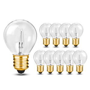 ohlectric s11 incandescent glass bulbs with e17 base | 40w dimmable light bulb | 2700k, 370 lumens - great for outdoor use | warm white, 10-pack