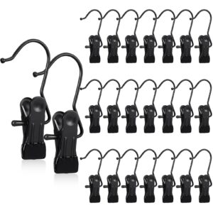 boot hanger for closet, laundry hooks with clips, boot holder, hanging clips, portable multifunctional hangers single clip space saving for jeans, hats, tall boots, towels (black,20 pieces)