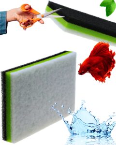 corisrx 3in1 aquarium filter sponge foam pads - filter media for 20 gallon betta fish tank supplies, brine shrimp coarse sponge bio filter sheet - filter sponge accessories (3in1 filter sponge)