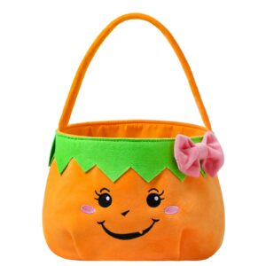 thovsmoon halloween trick or treat bags,halloween candy basket tote, tote gift bucket for halloween party favor supplies (pumpkin)