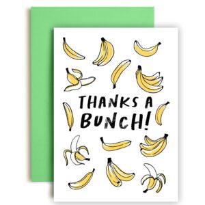 huxters ‘thanks a bunch’ humourous a6 thank you banana pun postcards (pack of 10) - appreciation gift - recyclable paper with envelope - fun greetings card, fsc certified and sustainable…