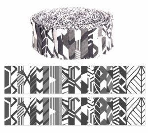 soimoi 40pcs geometric print cotton precut fabrics for quilting craft strips 2.5 inches jelly roll - white & black