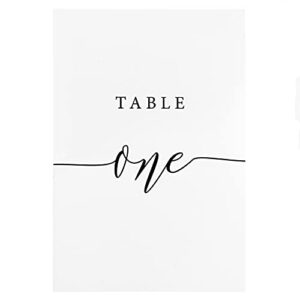 crisky table number cards 1-30 for wedding, anniversary, birthday, bridal shower party. black double-sided design 4 x 6 inch number one - thirty & head table.