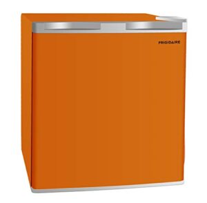 frigidaire efr115-orange 1.6 cu ft compact fridge for office, dorm room, mancave or rv, orange