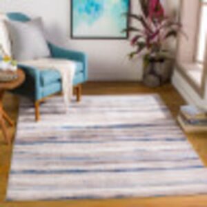 artistic weavers robin modern striped area rug,7'10" square,ivory