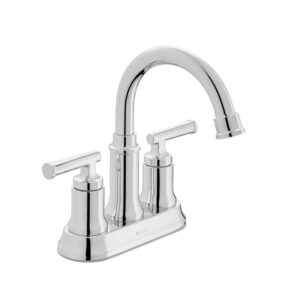 oswell 4 in. centerset double handle high-arc bathroom faucet in chrome