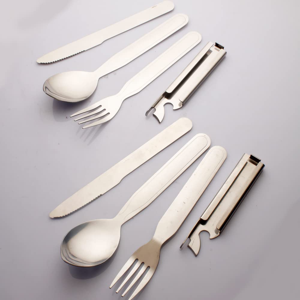 Enwinner 4 Set Picnic Flatware Set, Cutlery Set Extra Strong Ultra Silverware Set, 3 Pieces Knife Fork Spoon Set for Home Use/Travel/Picnic/Camping Utensils Set 2 ggryr nr4ne4 (4 set)