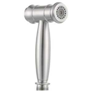 tecmolog stainless steel handheld bidet sprayer 2 functions cloth diaper sprayer for toilet, brushed nickel, ws035