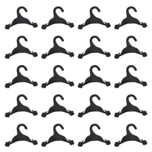 ahandmaker 20 packs pet apparel hangers, black pet clothes hangers cute plastic flexible strong paw print for dog cat pet toddler small coat hanger