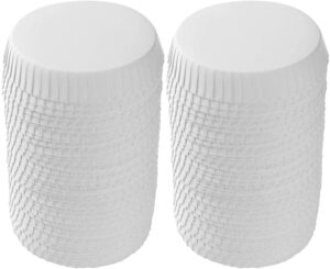 kisshake 100 pcs disposable paper cup cover hot cup lid recycled drinking lid coffee cup cover for cafe hotel ktv bars, paper covers for glassware, 3.35 inches diameter white paper cup lids