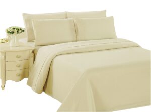 marina decoration ultra soft silky zipper solid rayon derived from bamboo all season 3 pieces duvet cover set with 2 pillowcases, ivory color king size