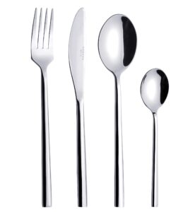 annova silverware set 24 pcs set forged premium stainless steel/flatware - 6 x dinner forks, 6 x dinner knives, 6 x dinner spoons, 6 x dessert spoons - service for 6