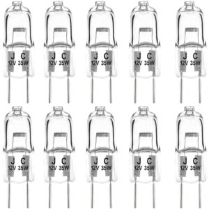 gy6.35 halogen light bulbs 35w 12v 2pin bulb t4 type dimmable 2700k warm white(pack of 10)