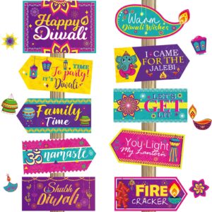 20 pieces diwali decoration happy diwali party yard sign signs diwali photo booth props holiday party decoration for diwali party supplies