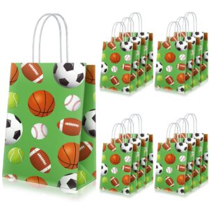 epakh 20 pcs sports party favor bags football party goodie bag sport party gift bags with handles for soccer baseball basketball football sports themed birthday baby shower party supplies decorations