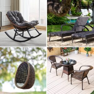 FAMMOM Wicker Repair Material， Flat Synthetic Rattan Weaving Material Plastic Rattan for Knit and Repair Chair Table,Storage Basket,Ect (Coffee Gradient A)