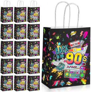 16 pieces 90s birthday gift bag bulk back to the 90s party decorations retro 1990s themed party favor bags 90s candy bar bags 90s themed goodies treat bags for 90s birthday disco party supplies