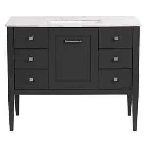 spring mill cabinets fordwin bathroom vanity with 1-door cabinet, 6 drawers, countertop with undermount sink, 43" w x 22" d 35.1" h, shale gray/pulsar top