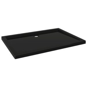 vidaxl shower base tray, bathroom tray, low threshold shower pan, slip-resistant, easy to clean & assemble, reinforced abs, 27,6" x39,4 x1,6, black