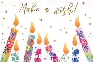 pictura make a wish : floral decorated candles birthday card