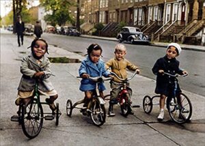 avanti press kids on tricycles : vintage photo america collection cute birthday card