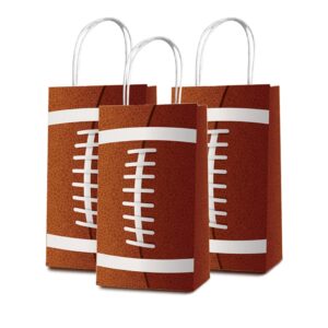 weesdsio 24 pack football candy favor bags, football gift bags football paper bags great for kids football treat bags theme birthday party football goodie bags sports party decoration