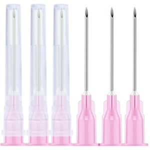 100pack -18ga 1.5inch(38mm) dispensing needles with luer lock,individual package of injection syringe accessories ,suitable for refilling liquid, inks,livestock and industry