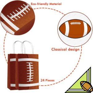 Weesdsio 24 Pack Football Candy Favor Bags, Football Gift Bags Football Paper Bags Great for Kids Football Treat Bags Theme Birthday Party Football Goodie Bags Sports Party Decoration