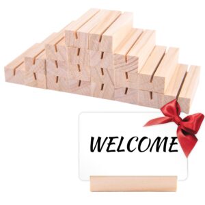 wxj13 20pcs wood place card holders wood table number stands wood name card holders for tables table sign stand picture holder acrylic sign holders for wedding dinner home party events decoration