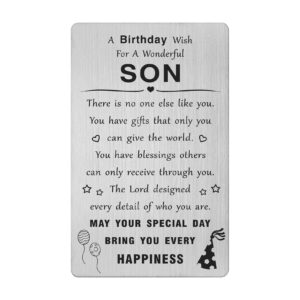 abnty son birthday card, birthday gift for son, special birthday greeting card metal engraved