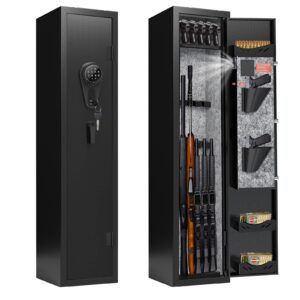 kaer 3-5 gun safe,gun safes for home rifle and pistols,rifle safe,gun cabinet,gun safes for rifles and shotguns,gun safe rifle with removable shelf,assembled(keypad lock 55.12'' x 12.6" x 9.84'')