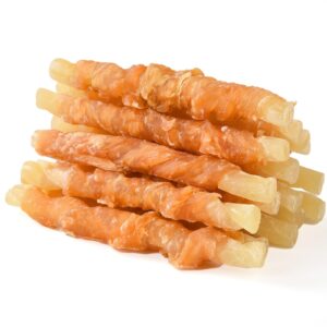 chicken wrapped cod sticks dog treats, rawhide free dog chewy natural training rewards snacks dog treats for small medium large dogs 15-17 counts