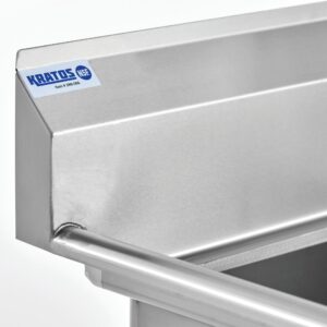 Kratos 29N-001-Commercial NSF 3 Compartment Sink - 16"Wx20"Lx14"H Bowl Size - (2) 18" Drain Boards