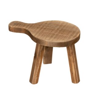 rustix mini wooden stool w/handle - rustic decorative mini pedestal - ideal accent stool for small decor, plants and trinkets - 9.3 l x 6.5 h x 5.8 w