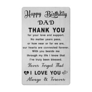 abnty daddy birthday card, birthday gift for dad father, metal engraved birthday card for dad