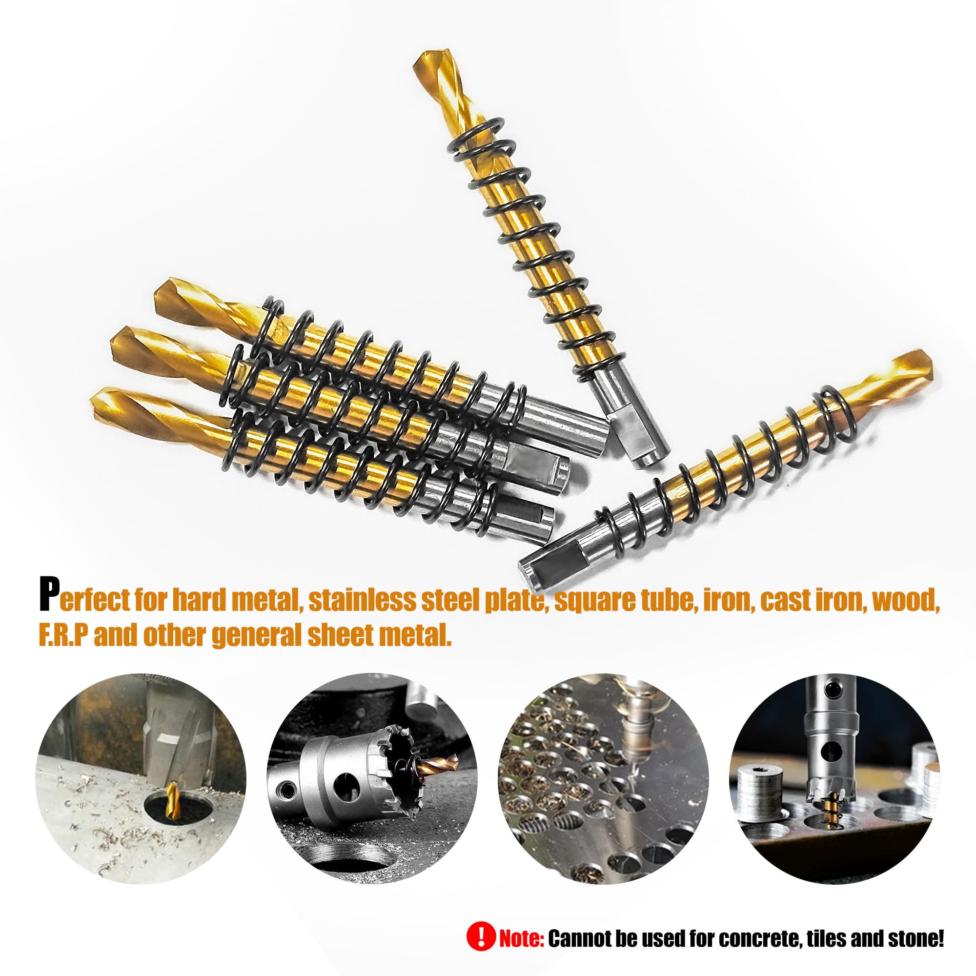 ASNOMY 5pcs Titanium-Plated M2 Steel Pilot Drill bit for Hole Saw, Hole Saw Center Drill bit for Metal, Steel, Iron, Wood, Plastic