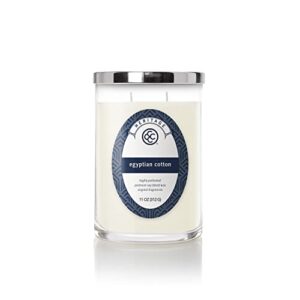 colonial candle egyptian cotton scented jar candle, heritage collection, white, 2 wick, 11 oz