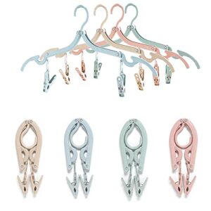 collapsible clothes hangers 8 pcs portable folding clothes hangers travel accessories for outdoors activities travel at home four colors