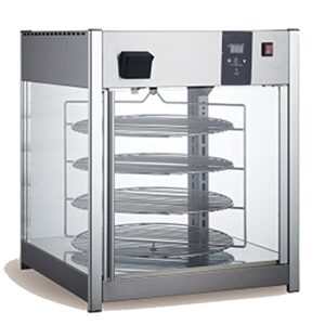 pizza warmer merchandiser 18"rack rotating 4-tier nsf certified self service countertop cabinet show case rtr-158l