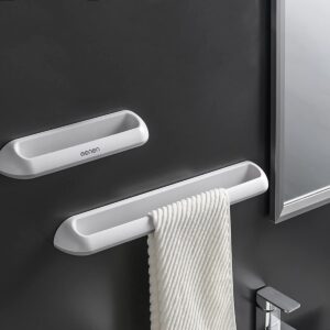 xicennego 2 pack non-perforated towel holder, bathroom towel bar kitchen dishcloth hanger, paste wall-mounted hand towel rack (11 inches*1,18inches*1)