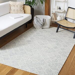 safavieh abstract collection area rug - 6' x 9', grey & ivory, handmade wool, ideal for high traffic areas in living room, bedroom (abt763f)