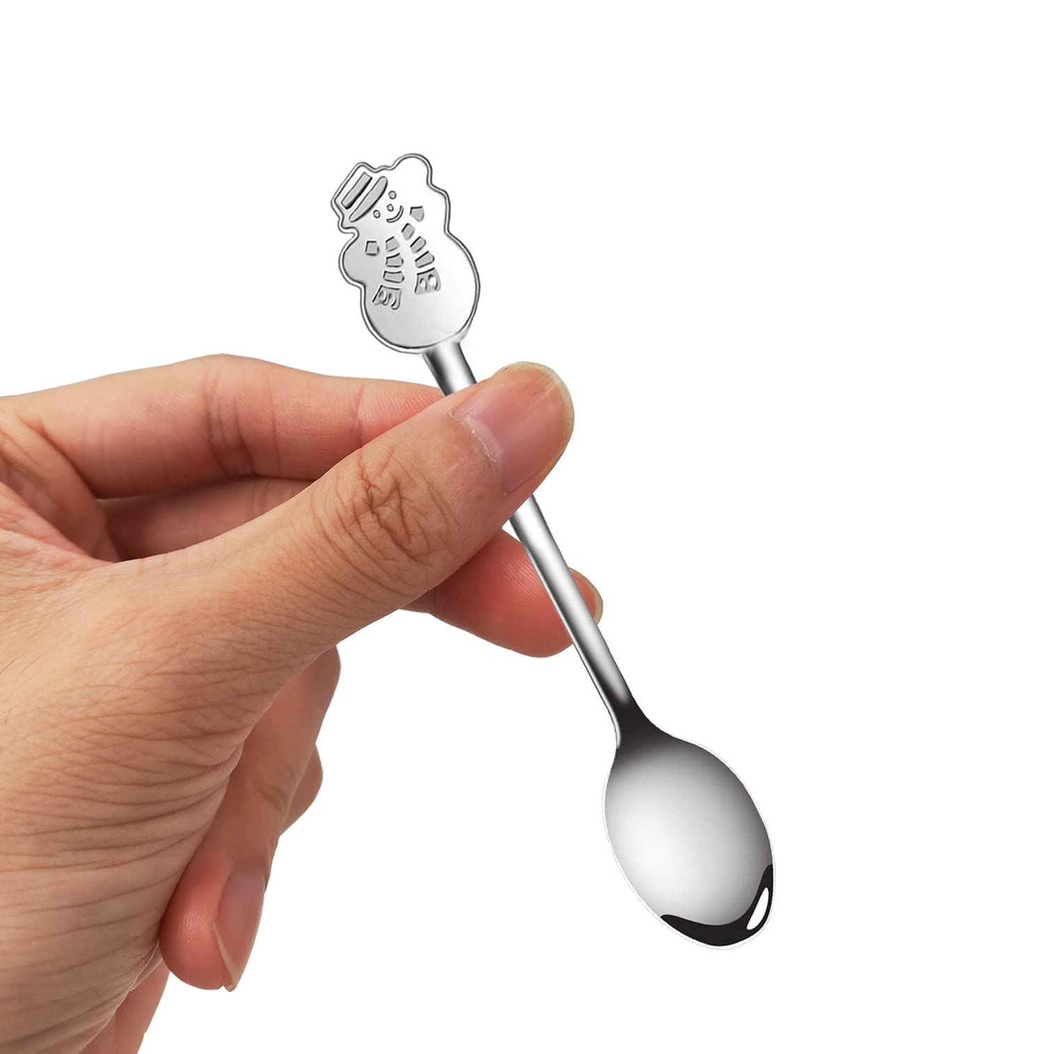 SLKIJDHFB 8pcs Christmas Coffee Spoons Stainless Steel Stirring Spoons Creative Mini Tea Spoon for Stirring Mixing