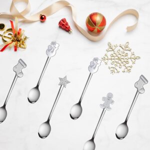 SLKIJDHFB 8pcs Christmas Coffee Spoons Stainless Steel Stirring Spoons Creative Mini Tea Spoon for Stirring Mixing