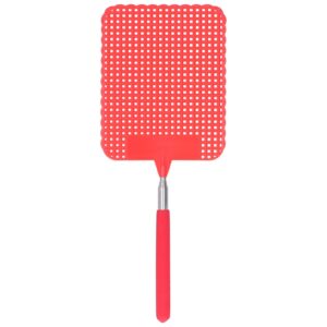 telescopic fly swatter, retractable extendable plastic flyswatter light plastic with stainless steel rod for home for office for camping for fishing(red)