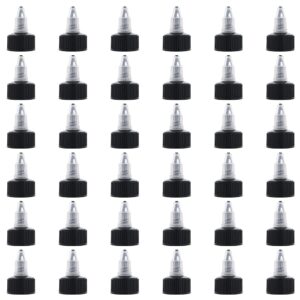 olycraft 36pcs squeeze bottle cap 24/410 natural twist top caps black replacement caps twist top cap bottle dispensing caps bottle lid replacement caps for squeeze bottles glue bottles dispensing cap