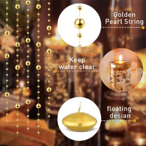 Nuanchu 20 Pcs Mini Floating Candles Small Floating Candles Round Tea Lights Unscented Candles Disc Candles Smooth Wax Floating Candles for Pool Bathtub Dinner Wedding Home Favors(Gold, 0.7 x 1.4 in)