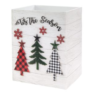 avanti linens - wastebasket, decorative trash can, resin bathroom essentials, christmas decorations (tis the season collection)