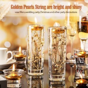 Nuanchu 20 Pcs Mini Floating Candles Small Floating Candles Round Tea Lights Unscented Candles Disc Candles Smooth Wax Floating Candles for Pool Bathtub Dinner Wedding Home Favors(Gold, 0.7 x 1.4 in)