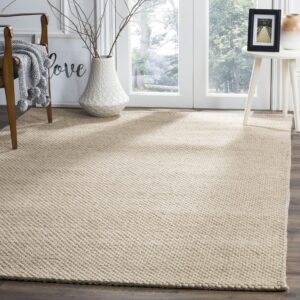 safavieh natura collection x-large area rug - 11' x 15', beige, handmade wool, ideal for high traffic areas in living room, bedroom (nat801b)